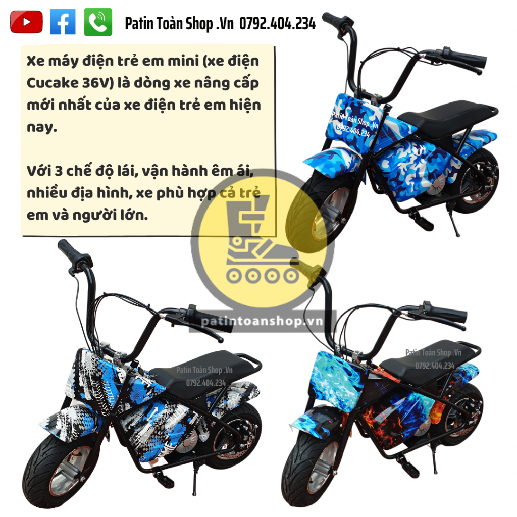 Xe điện Mô-tô Mini (xe điện Cucake 36V) - PATIN TOÀN SHOP